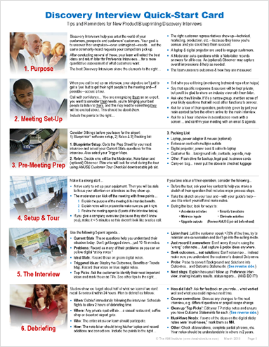 1. Final preparations before the Discovery interview